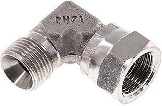 G 1 1/4'' M/F RVS L-Fitting 90graden 150 Bar - Hydrauliek - FL2E-MF-S-114G-I | bol