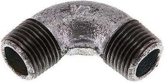 R 1 1/4'' Buitendraad Verzinkt Gietijzeren L-Fitting 90graden 25 Bar - FL2E-M-IZ-114R | bol