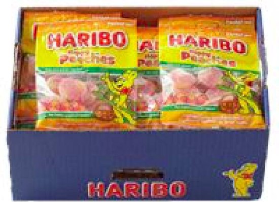 Haribo happy peaches perzik snoep zakjes 28 x 75 gram | bol.com