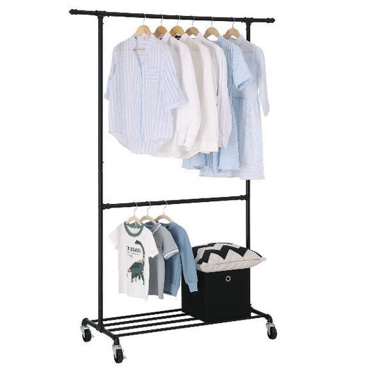 MAZAZU - Kledingrek met Wieltjes - Duurzaam en Functioneel - Zwart ...