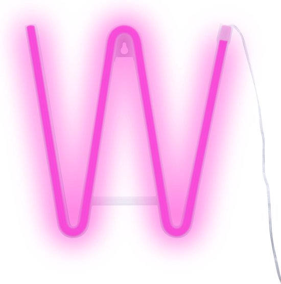Neon LED Letter Roze Pink W | bol.com