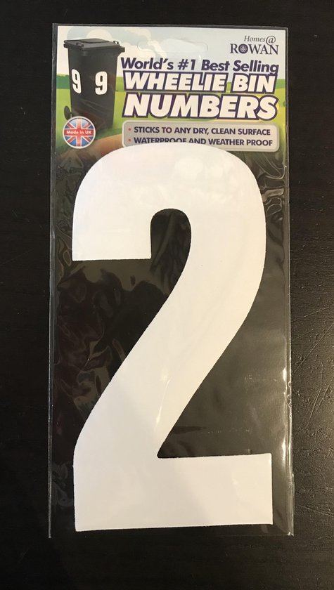 huisnummer sticker - nr. 2 - wit groot- huisnummer stickers ...