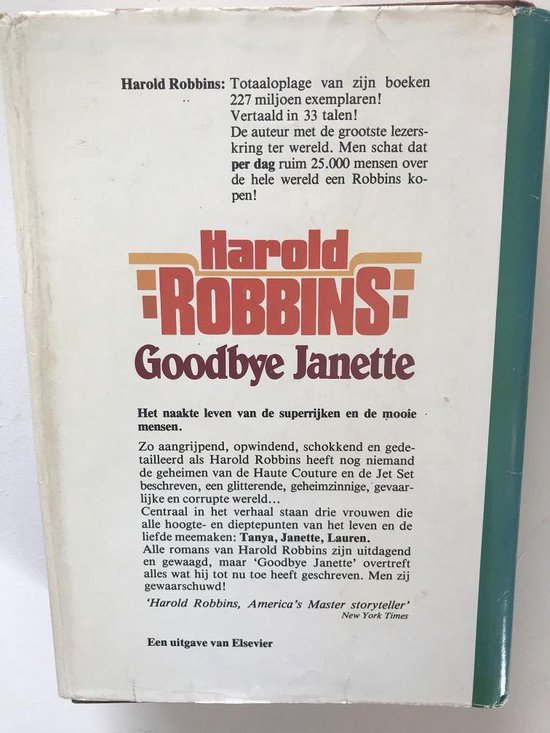 Goodbye Janette - Harold Robbins (hardcover), Daniel Bish ...