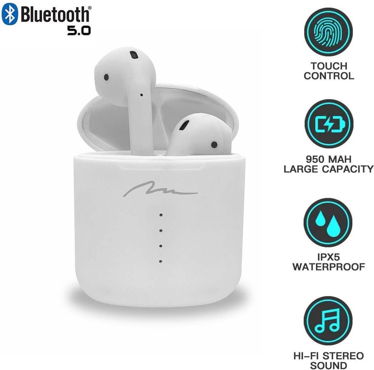 Draadloze Oordopjes Alternatief Airpods Pro Wit Met Oplaadcase