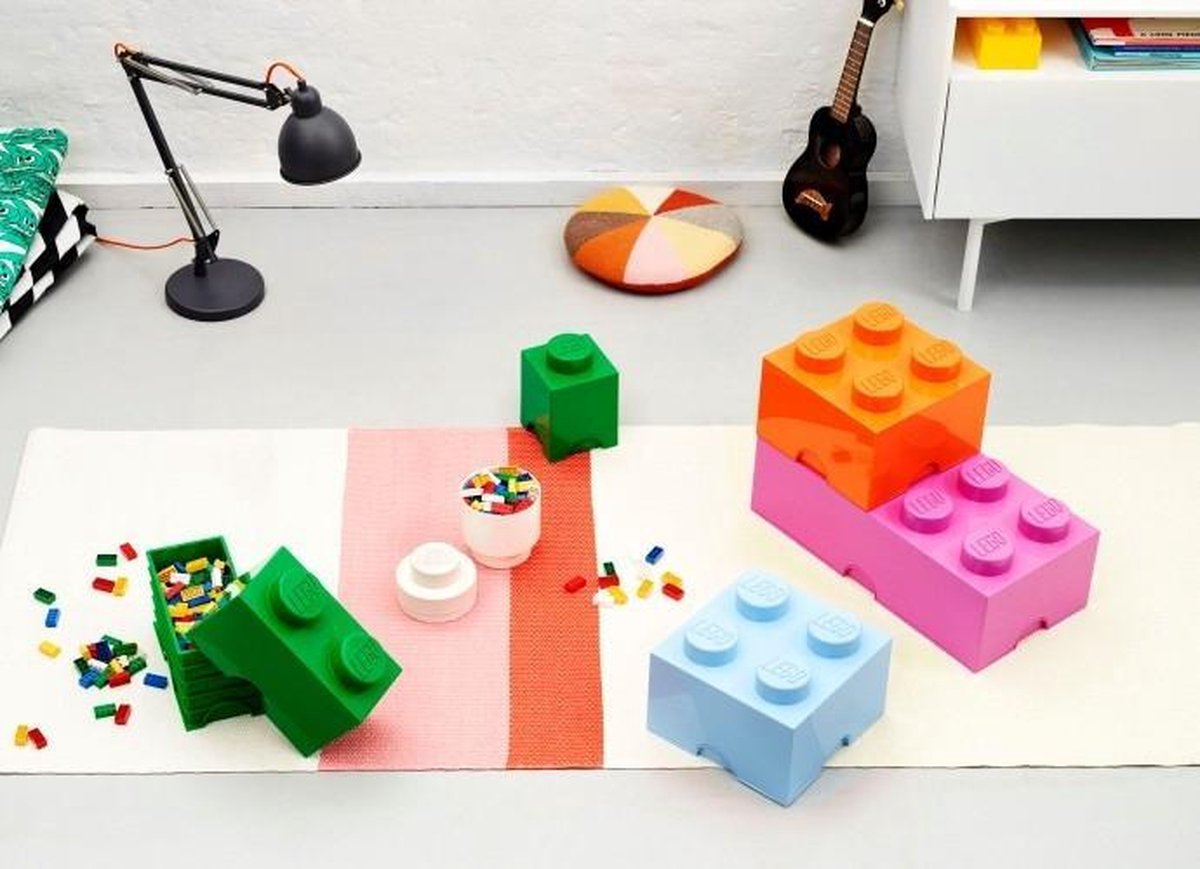 Set van 2 - Opbergbox Brick 4, Oranje - LEGO | bol.com