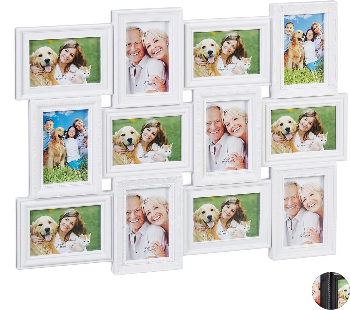 relaxdays fotolijst collage - voor 12 foto's - fotocollage - multi ...