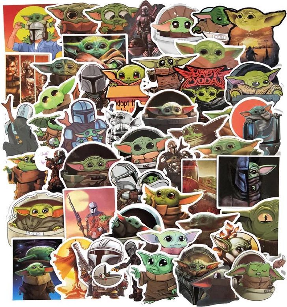 Baby Yoda sticker mix - 50 verschillende stickers voor laptop, muur ...