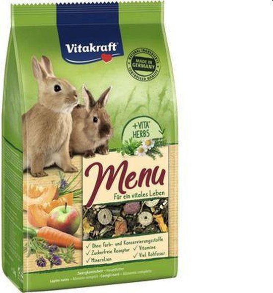 Vitakraft Menu Vital Dwergkonijn - Konijnenvoer - 1 kg | bol