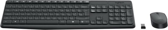Logitech MK235 - Draadloos Toetsenbord en Muis - QWERTY - Donkergrijs | bol.com