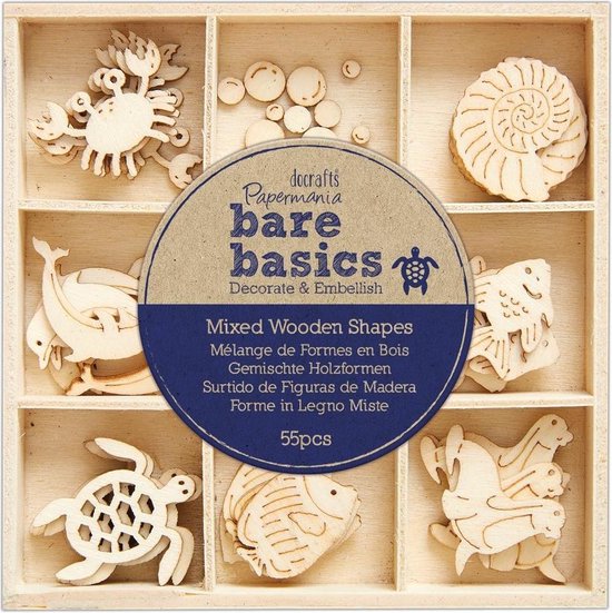 Papermania: Bare Basics Wooden Shapes Under the Sea (45pcs) (PMA 174743 ...