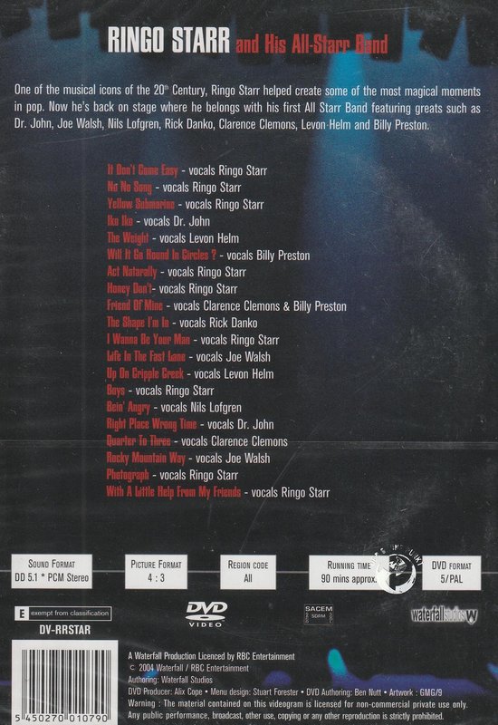 Ringo Starr and his All-star Band (Dvd) | Dvd's | bol.com