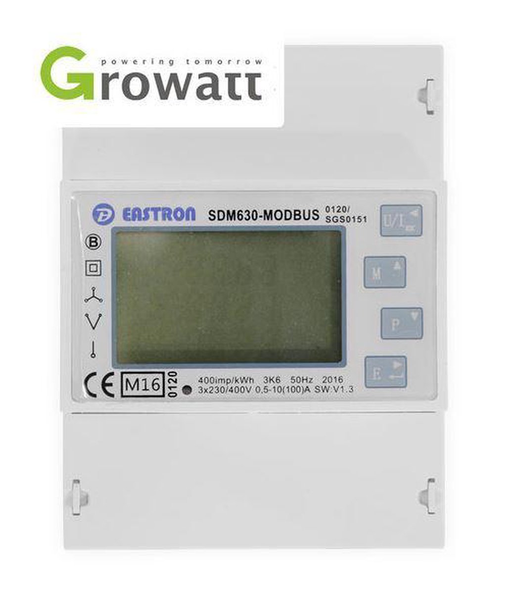 SDM630-Modbus voor Growatt Omvormers met Aansluit Kabelset | bol