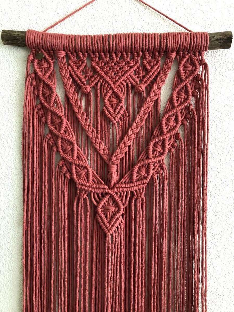 Macrame muur opknoping , home décor, bukuri wand decoratie -199 roze ...