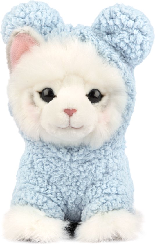 Studio Pets Knuffel - Ragdoll kitten Mousie 23cm met blauw teddy truitje - Pluche knuffel | bol.com