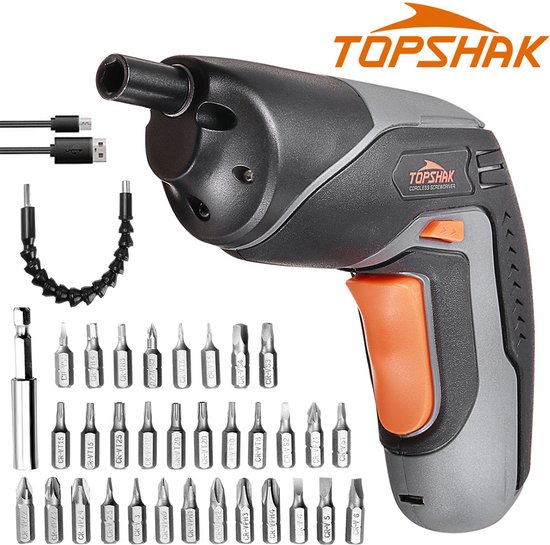 Accu Schroefmachine - 4V - 220RPM - 4N.m - Incl. 34-delige bitset - USB ...
