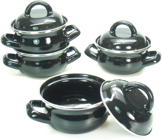 Mosselpan XL set 5 delig - Ø 24 cm - 4,5 Liter - inclusief 4 mini ...