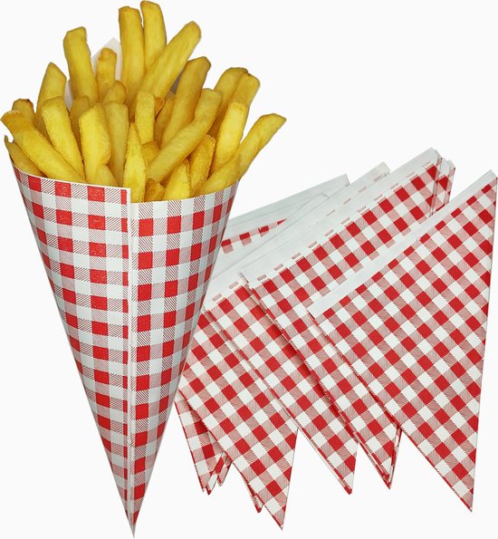 Rainbecom - 100 stuks - 17 x 17 x 23 cm - Frietszak - Patatzak ...