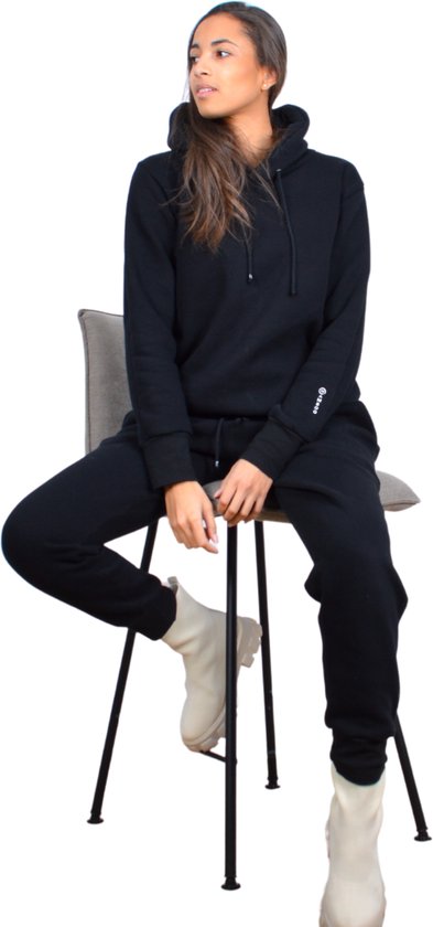 Zwarte joggingpak dames | Tracksuit | Hoodie | Joggingbroek |Huispak ...