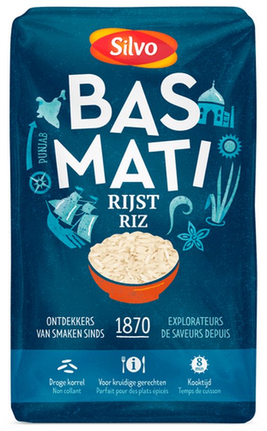 Silvo - basmati rijst - 4 x 1kg | bol