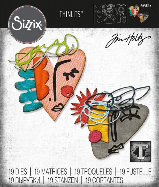 Sizzix Thinlits Snijmal Abstract Faces | bol