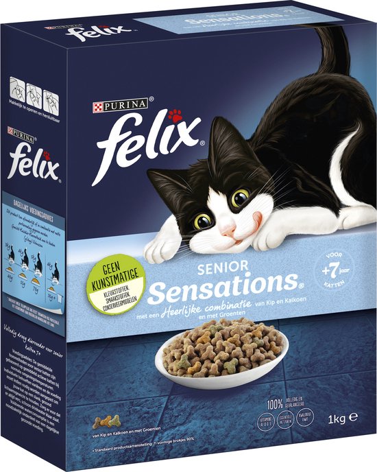 FELIX Senior Sensations - Kip & Groenten - Kattenvoer - 1 kg | bol