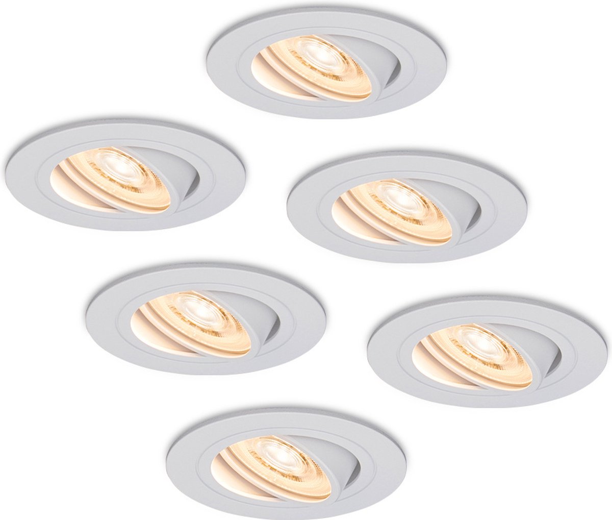 HOFTRONIC - Set van 6 Pittsburg Platte Inbouwspots met Lage ...