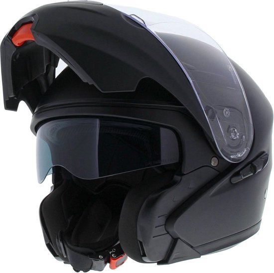 Motor / Scooter Helm - Vito Lanzetti - Systeemhelm - Mat zwart - L | bol