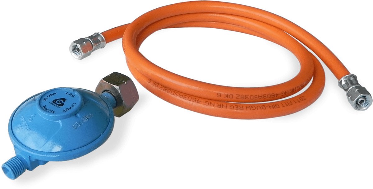 Kit d'installation gaz propane/butane 30mbar 1,5m - 1/4" gauche x 1/4 ...