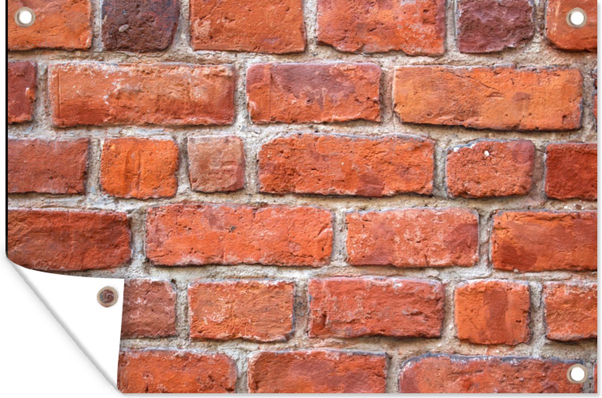 Tuinposter - Tuindoek - Tuinposters buiten - Muur - Baksteen - Rood ...