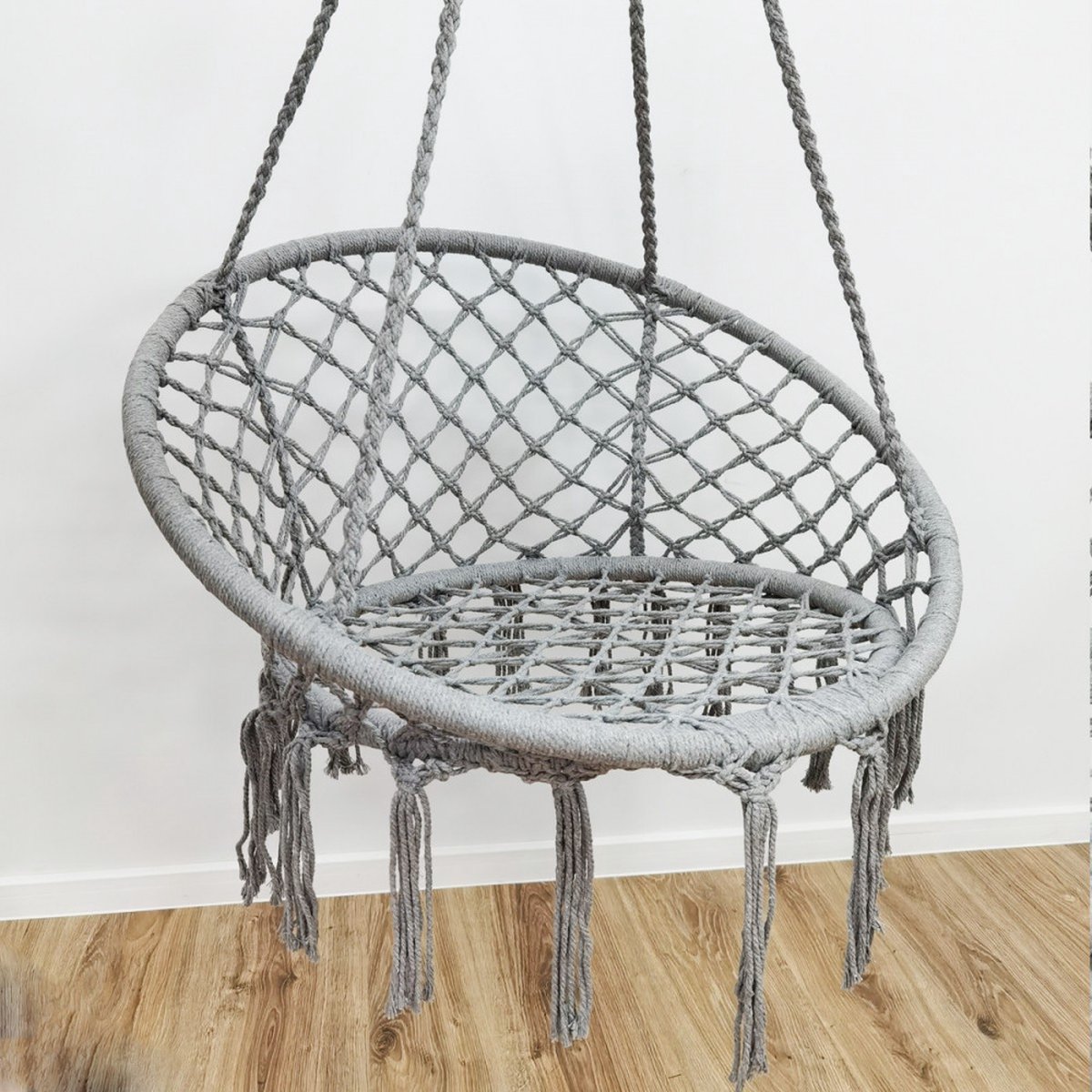 Hamac rond cigogne - Fauteuil suspendu chaise berçante - Grijs - Été ...