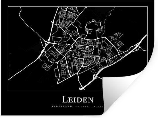 Stickers Stickers muraux - Leiden - Carte - Carte - Plan de la ville ...