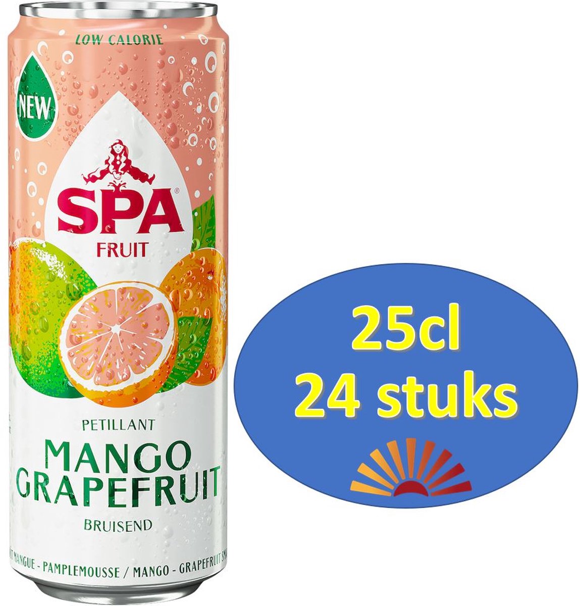 Spa Fruit Sparkling Mango Grapefruit Blikjes Frisdrank 25cl Tray 24 ...