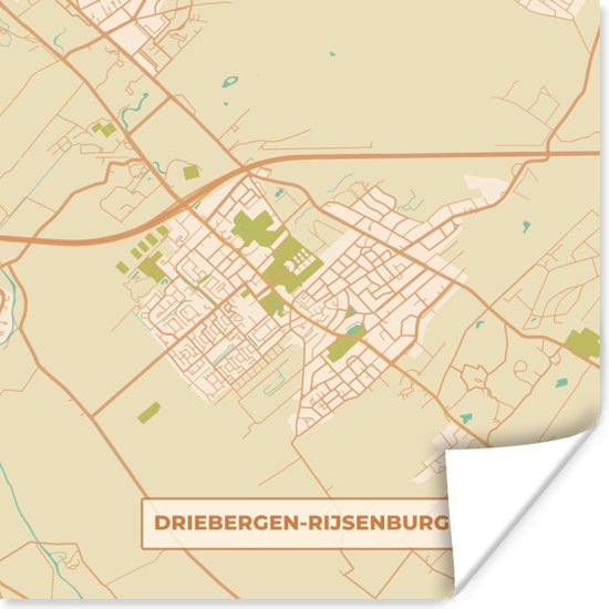 Poster Kaart - Driebergen-Rijsenburg - Plattegrond - Stadskaart - 50x50 ...