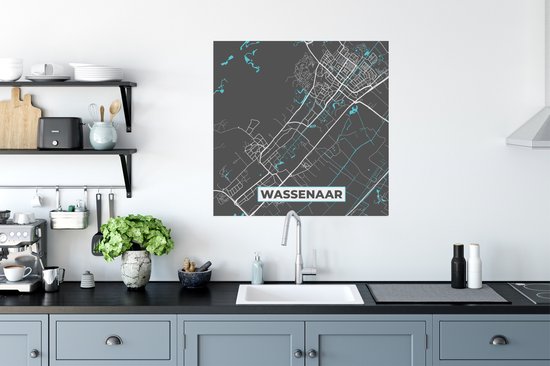 Poster Kaart - Plattegrond - Stadskaart - Wassenaar - 75x75 cm | bol