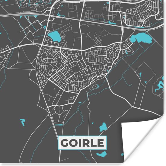 Poster Plattegrond - Goirle - Stadskaart - Kaart - 50x50 cm | bol.com
