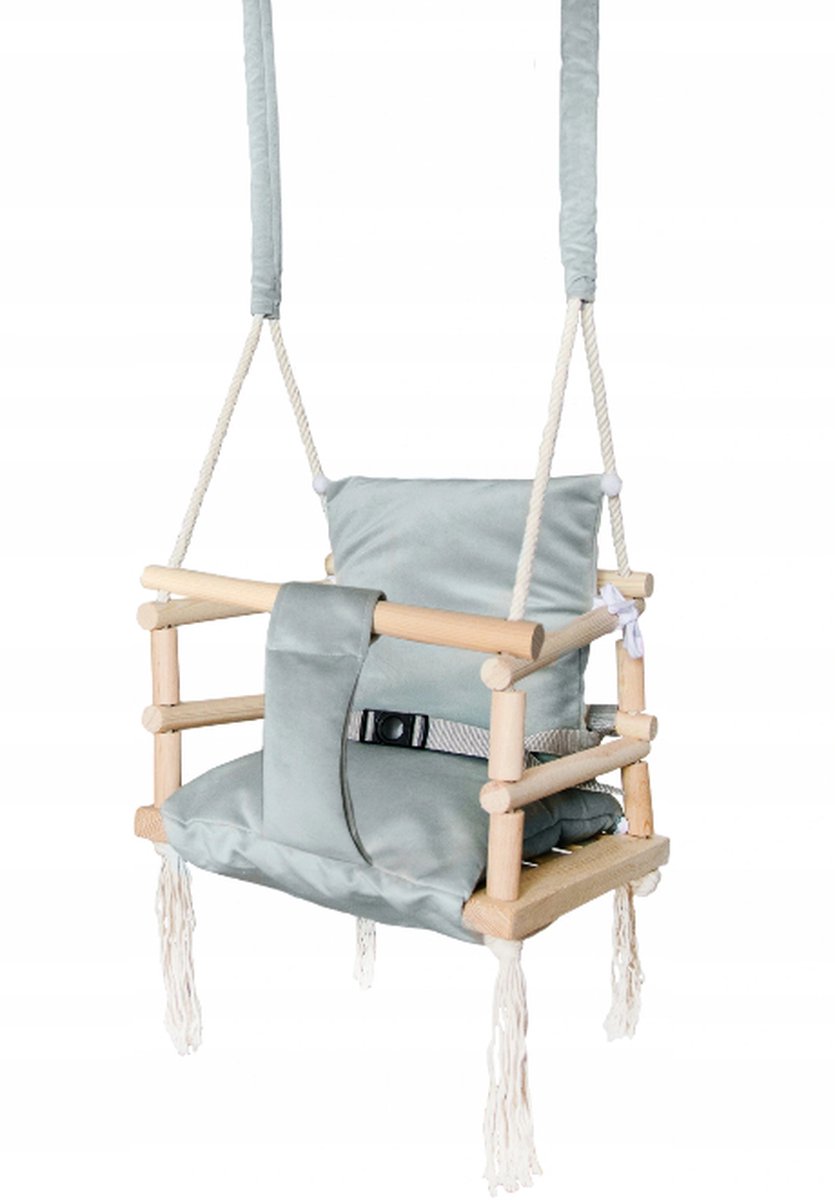 Luxe houten 3 in 1 licht grijze meegroei baby schommel en Kinder ...