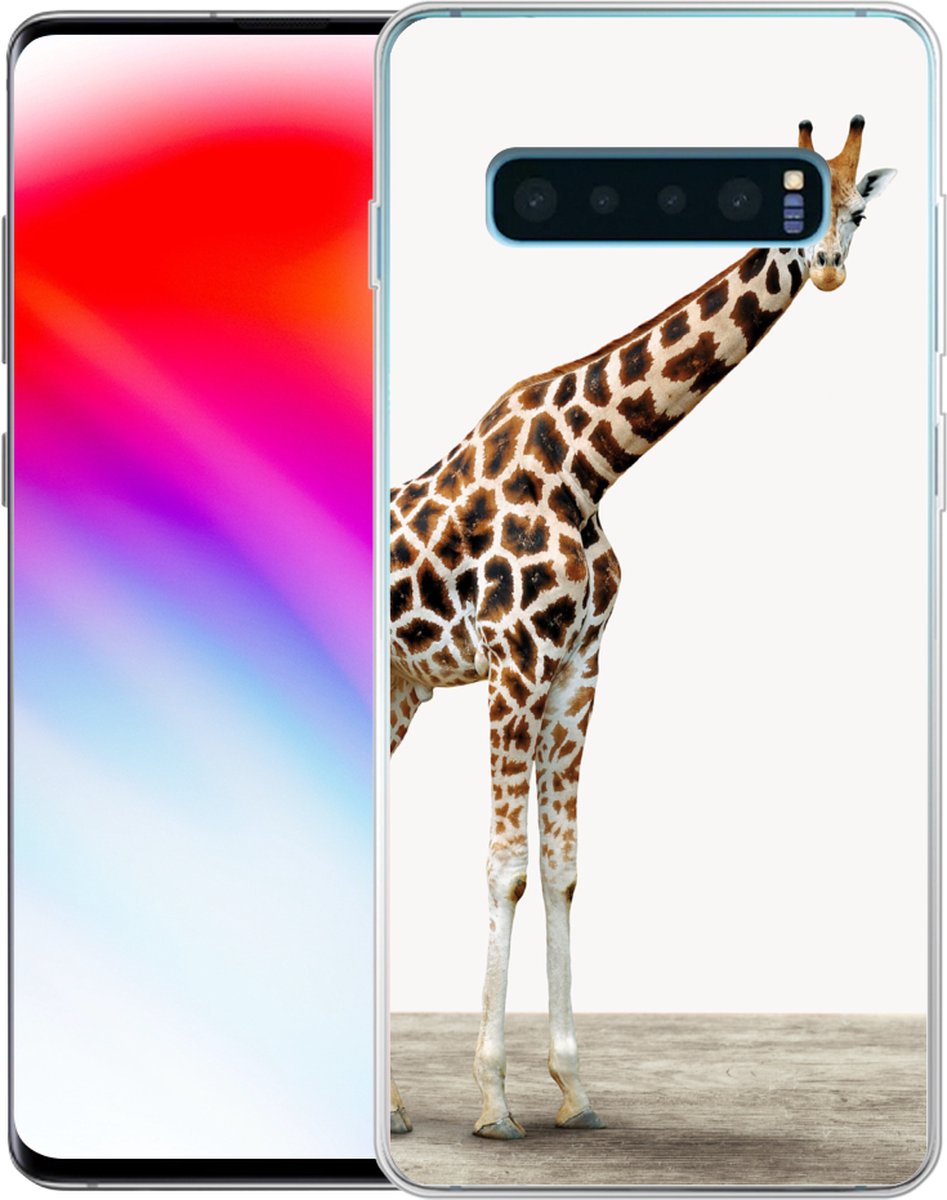 Samsung Galaxy S10 Plus hoesje - Giraffe - Witte achtergrond - Kind ...