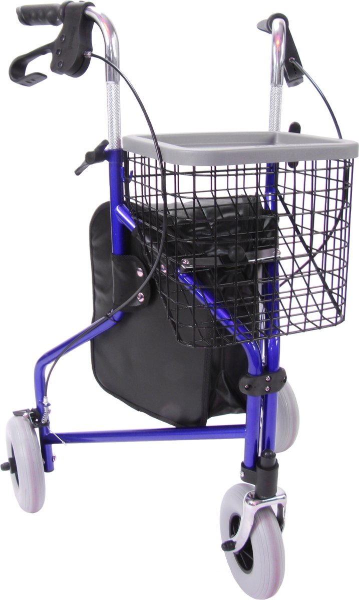PREMIS - DELTA - DRIE-WIEL ROLLATOR - INKLAPBAAR - INCLUSIEF TAS - MAND ...