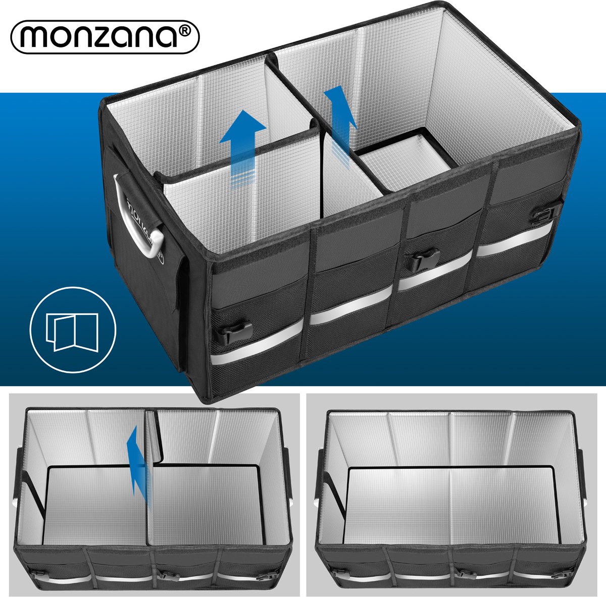 Monzana Kofferbak Organizer Deksel 63L Opbergbox Waterdicht Opvouwbaar ...