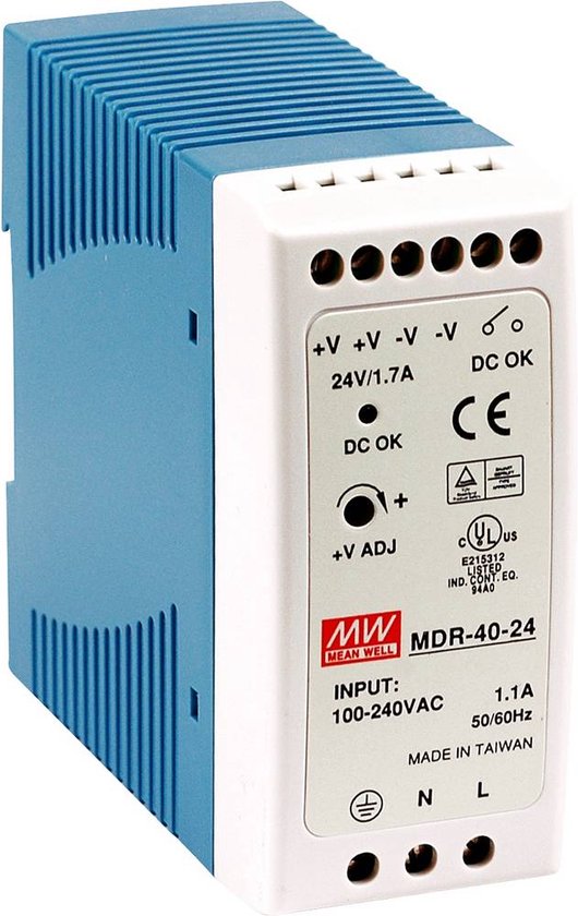 Mean Well MDR-40-5 DIN-rail netvoeding 5 V/DC 6 A 30 W Aantal uitgangen ...