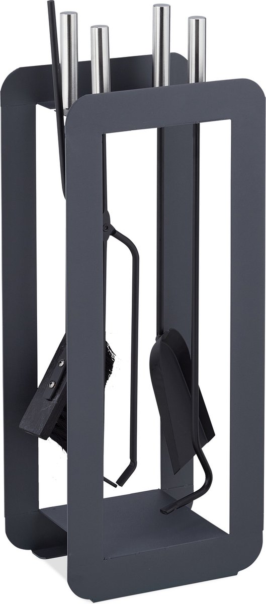 Relaxdays haardset 5-delig - haardstel - pook - open haard gereedschap ...