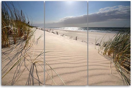 Trend24 - Canvas Schilderij - Duinen Op Een Strand - Drieluik - Landschappen - 60x40x2... | bol