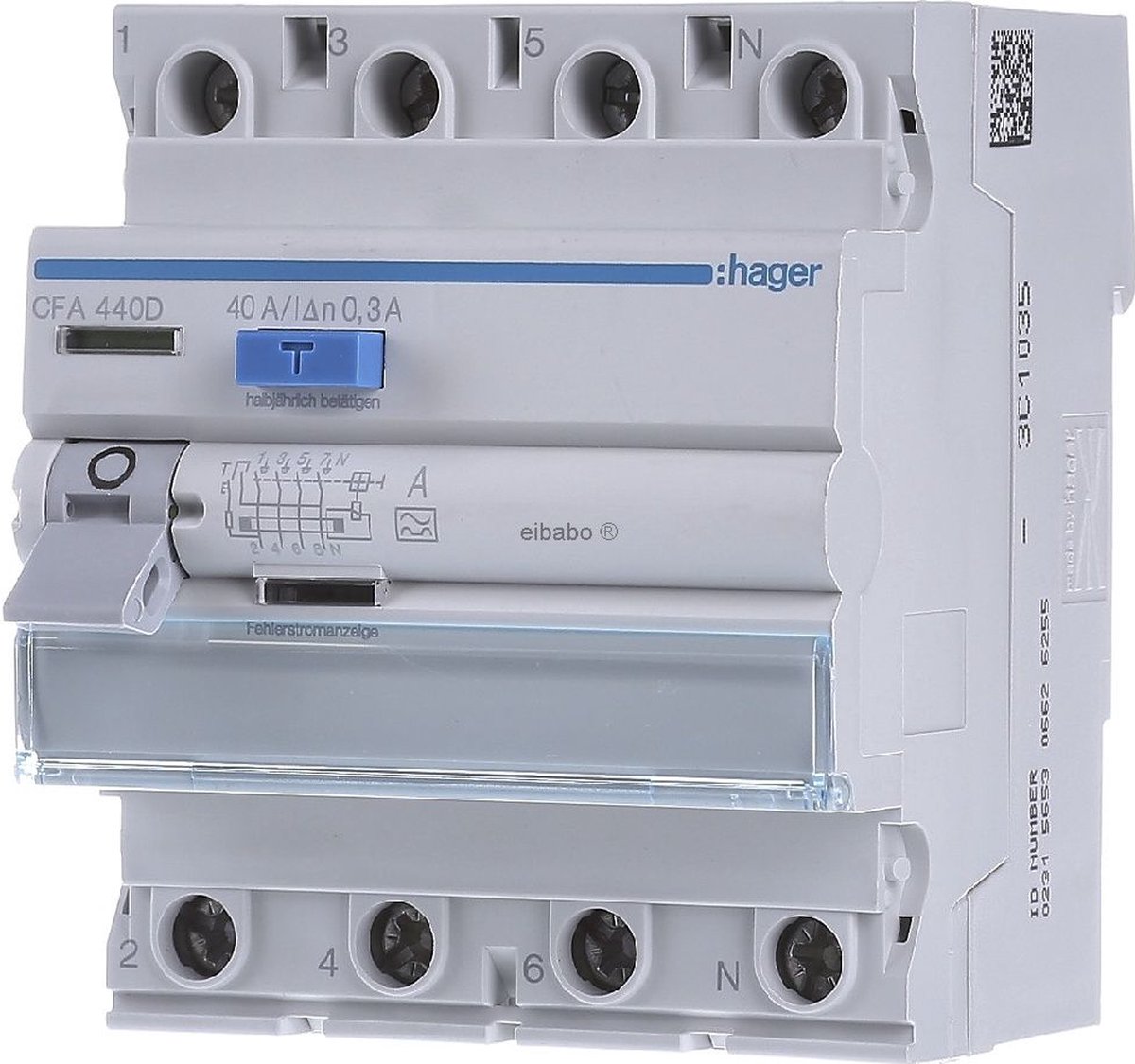 Hager RCD-automaat CFA440D 4 polig 40/0.3A | bol.com