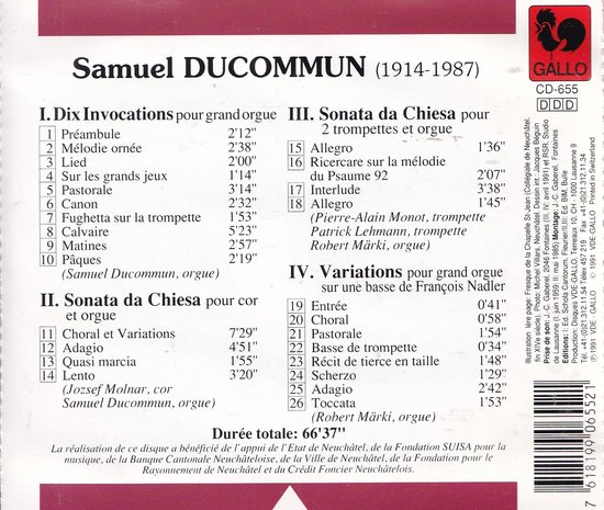Samuel Ducommun 2 - S. Ducommon, J. Molnar, P.A. Monot - trompet, P ...