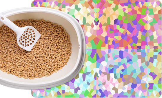 Kattenbakmat - Placemat kat - Kattenbak mat - Pixel - Regenboog ...