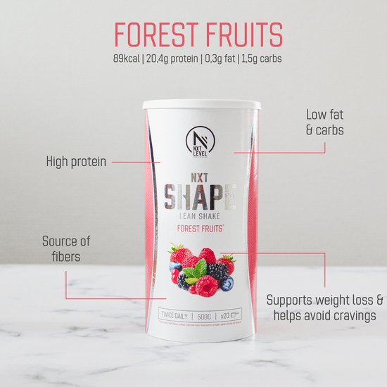 NXT Level Lean Shake - Dieet Shake - 500 gram (20 shakes) - Bosvruchten ...