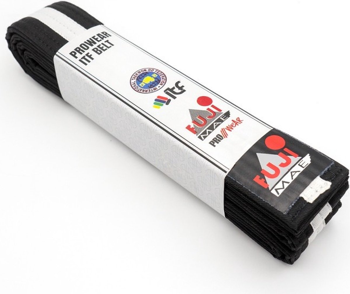 Fuji Mae Luxe ITF Approved Taekwondo band Kleur: Zwart, 180cm | bol.com