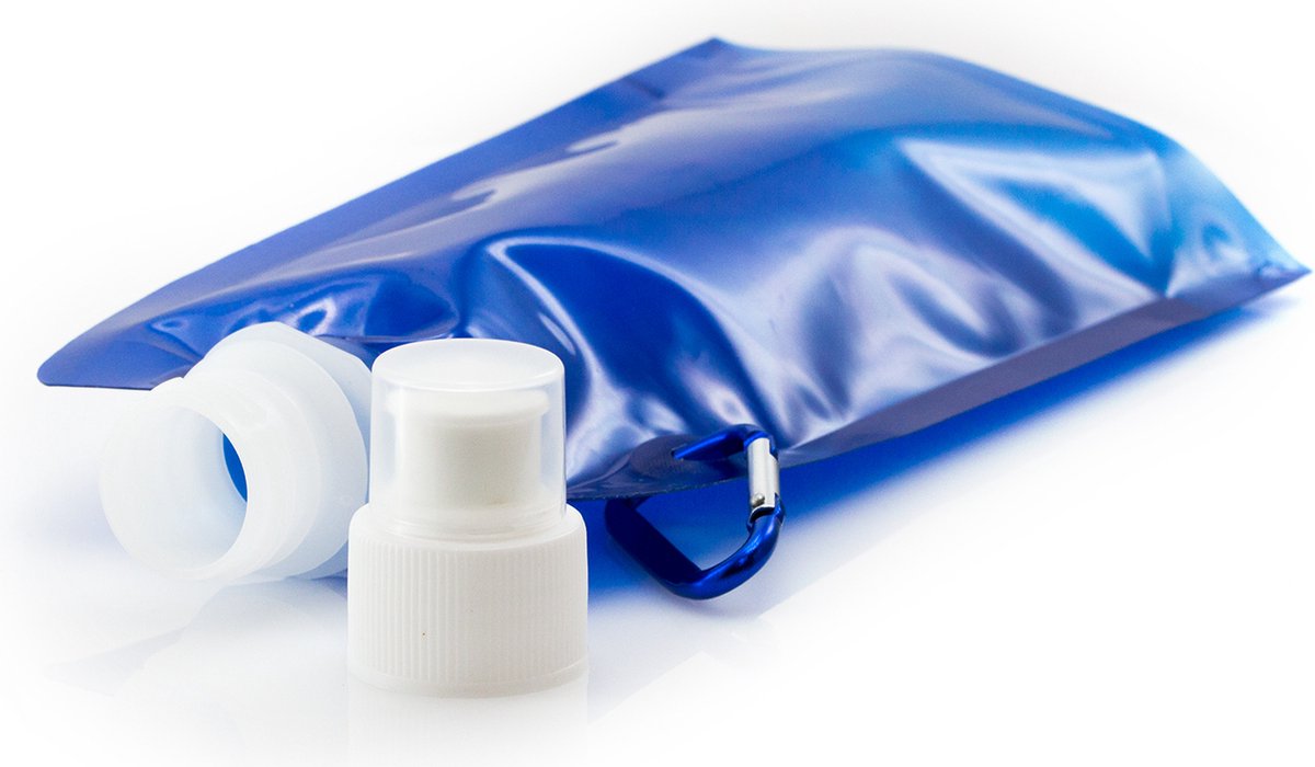 Waterzak met karabijnhaak - drinkzak - flexibele drinkfles - opvouwbaar ...