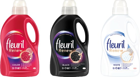 Fleuril Combo pakket voor: Kleur, Wit en Zwart 3x 22 wasbeurten | bol.com