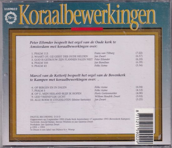 Koraalbewerkingen - Peter Eilander, Marcel van de Ketterij - Vanuit de Oude Kerk te... | bol